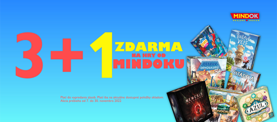 Akcia 3+1 zdarma na hry MINDOK | iHRYsko - spoločenské hry pre deti a dospelých